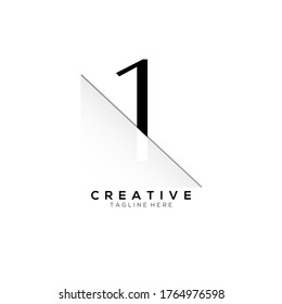 1 One Black Number Logo Design Stock Vector (Royalty Free) 1764976598 ...