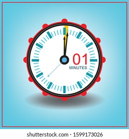 1 One Minutes Clock Icon Vector Stock Vector (Royalty Free) 1599173026
