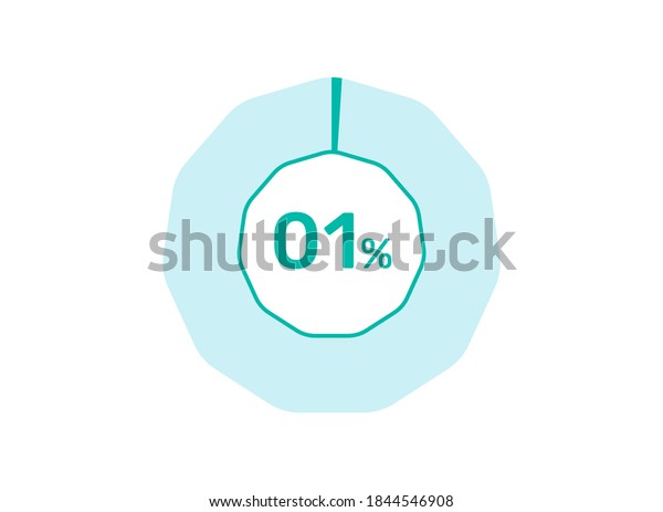 1 Percentage Circle Pie Chart Showing Stock Vector (Royalty Free ...