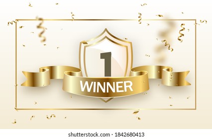 1 Place Competition Vector Illustration Winner Stock Vector (Royalty ...