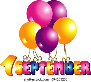 1 September On White Background Stock Vector (Royalty Free) 694183258 ...