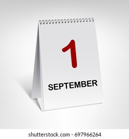 14 September Spiral Calendar Vector Illustration Stock Vector (Royalty ...