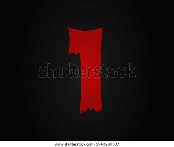 1 Vector Number Horror Bloody Scary Stock Vector (Royalty Free ...