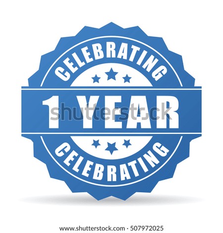1 Year Anniversary Celebrating Icon Vector Stock Vector (Royalty Free ...