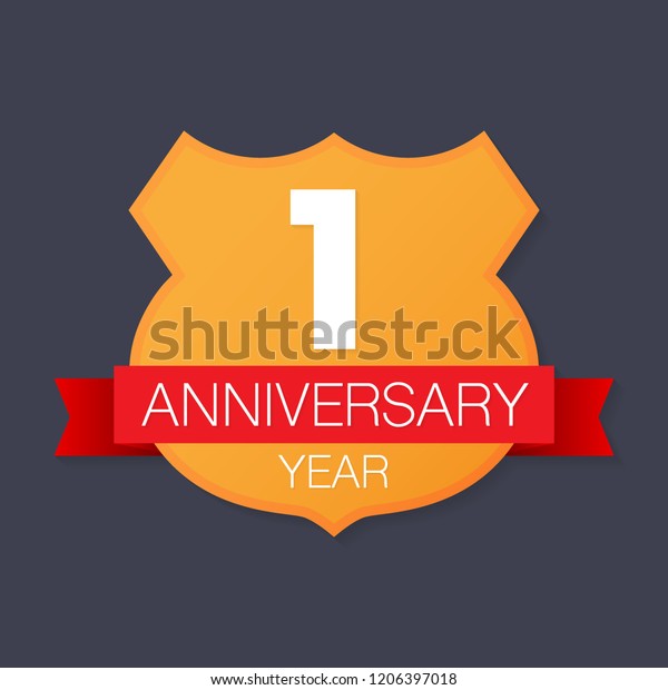1 Year Anniversary Emblem Anniversary Icon Stock Vector (Royalty Free ...