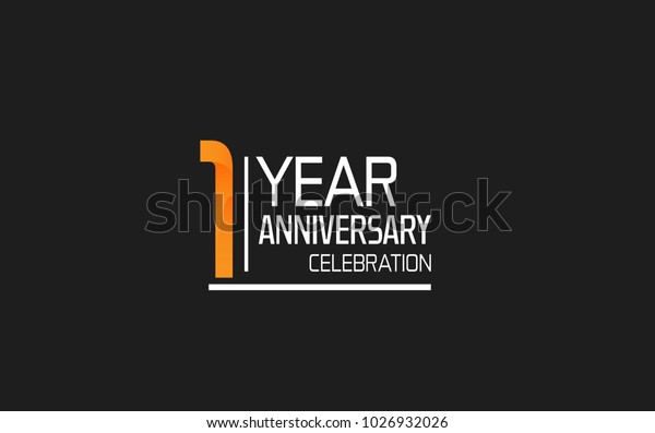 1 Year Anniversary Simple Design Celebration Stock Vector (Royalty Free ...