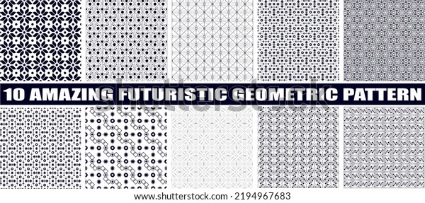 10 Amazing Futuristic Geometric Pattern Ideal Stock Vector (Royalty ...