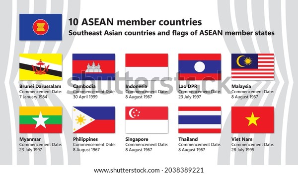 10 Asean Member Countries Southeast Asian: Vector có sẵn (miễn phí bản ...