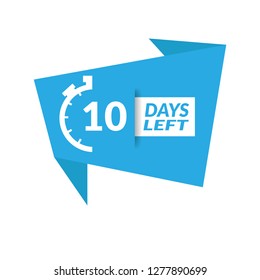 10 Days Left Sign Emblem Label Stock Vector (Royalty Free) 1277890699 ...
