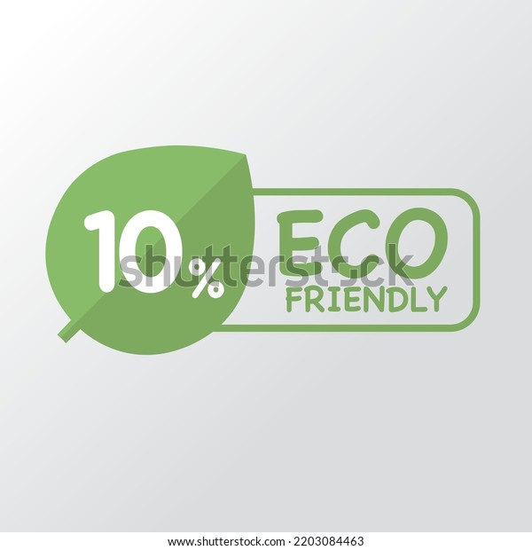 10 Eco Friendly Green Leaf Label Stock Vector (Royalty Free) 2203084463 ...
