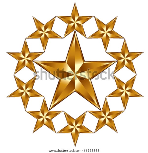 10 Golden Stars Composition Stock Vector (Royalty Free) 66995863 ...