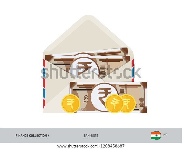 10 Indian Rupee Banknote Flat Style Stock Vector (Royalty Free ...