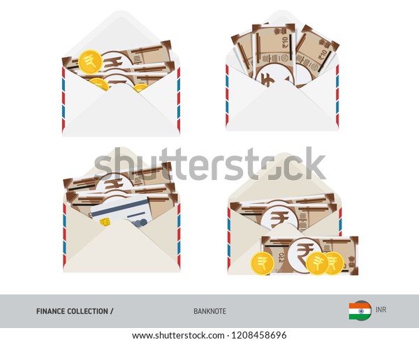 10 Indian Rupee Banknote Set Flat Stock Vector (Royalty Free ...