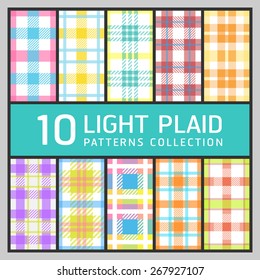 10 Light Plaid Collection Seamless Patterns Stock Vector (Royalty Free ...