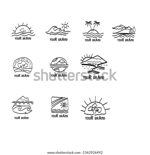 10 Line Art Logo Template Nature Stock Vector (Royalty Free) 1362926492 ...