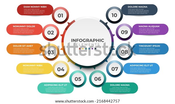 10 List Steps Layout Diagram Number Stock Vector (Royalty Free ...