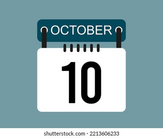 10 October Calendar Icon October Calendar Stock Vector (Royalty Free ...