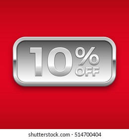 10 Off Vector Badge Silver Stock Vector (Royalty Free) 514700404 ...