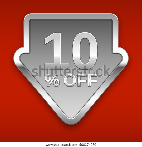 10 Percent Off Vector Badge Silver Stock Vector (Royalty Free ...