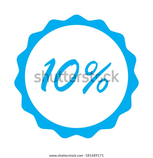 10 Percent Sign Vector Illustration Scalloped Stock Vector (Royalty ...