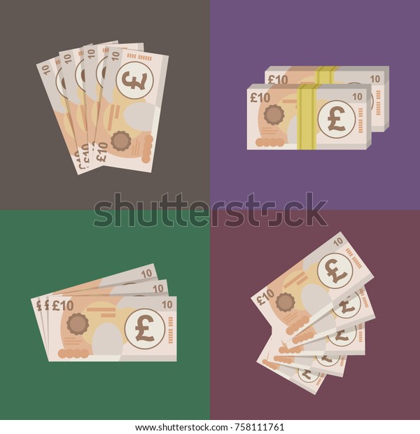 10 Pound Sterling Banknotes Design Vector 库存矢量图（免版税）758111761 ...
