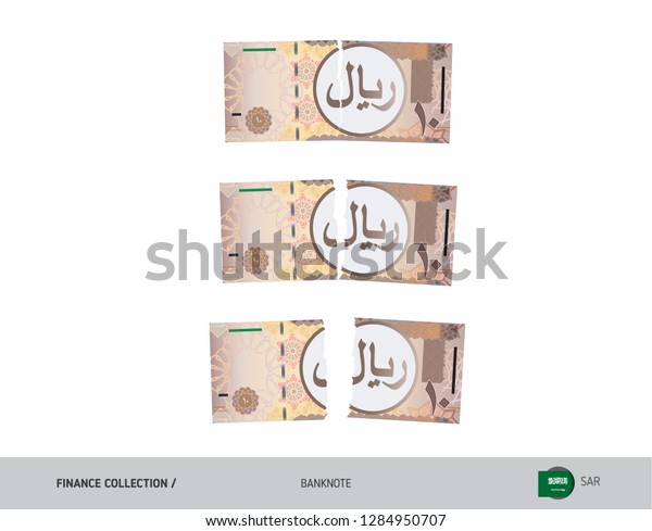 10 Saudi Arabia Riyal Banknote Ripped Stock Vector (Royalty Free ...
