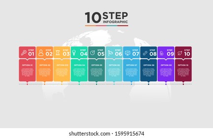 10 Step Infographic Element Business Concept Stock Vector (Royalty Free ...