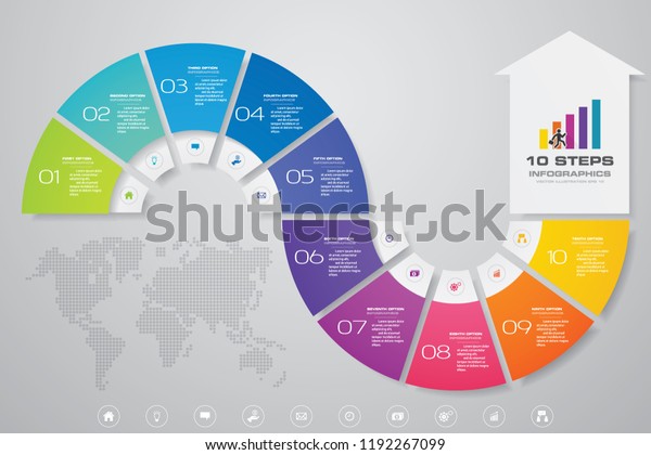 10 Steps Arrow Infografics Template Your Stock Vector (Royalty Free ...
