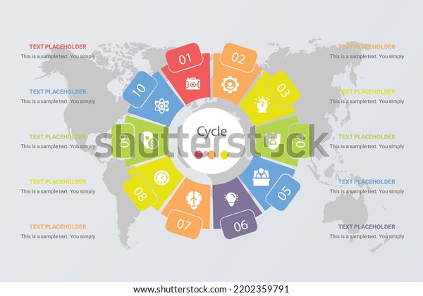 10 Steps Half Cycle Infographics Element Stock Vector (Royalty Free ...