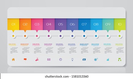 10 Steps Infographics Chart Design Element Stock Vector (Royalty Free ...