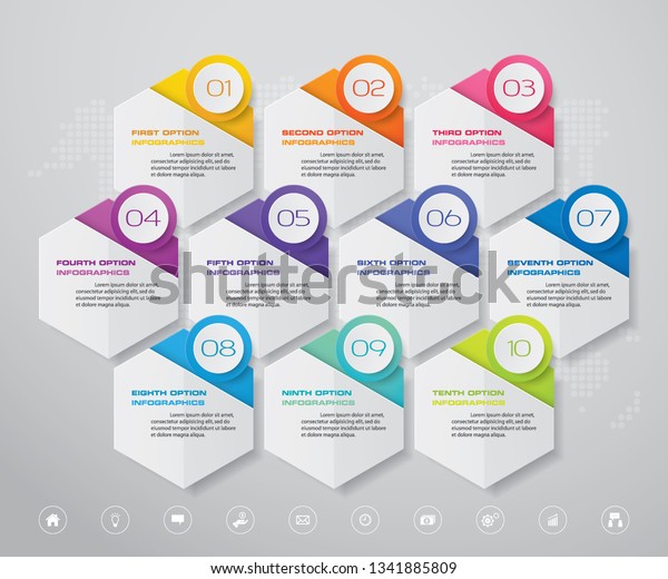 10 Steps Infographics Chart Design Element Stock Vector (Royalty Free ...