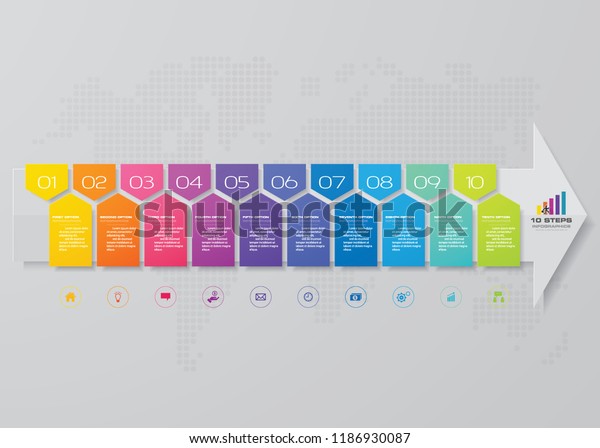 10 Steps Infographics Element Arrow Template Stock Vector (Royalty Free ...