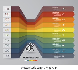 10 Steps Infographics Element Chart Presentation: vector de stock ...