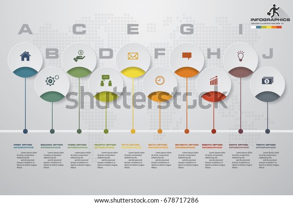 10 Steps Infographics Element Timeline Template Stock Vector (Royalty ...