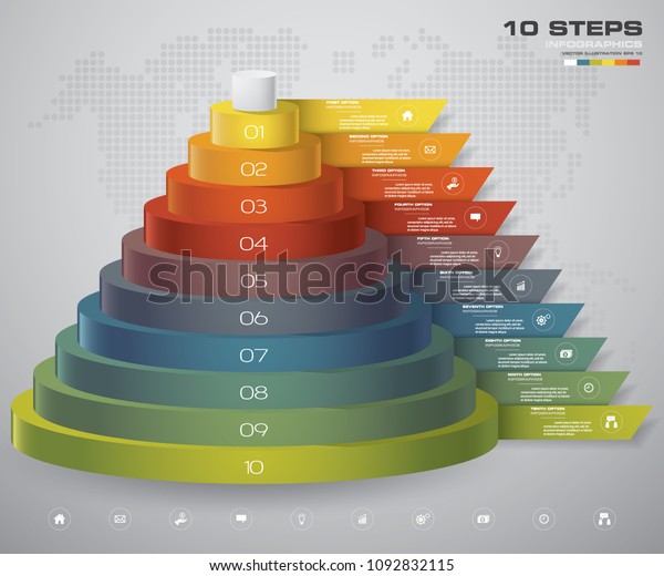 10 Steps Layers Diagram Simple Editable Stock Vector (Royalty Free ...