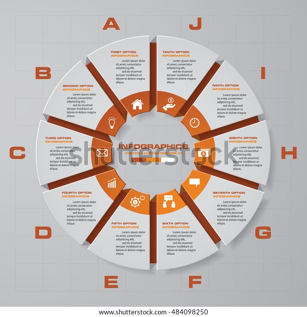 10 Steps Vector Circle Infographic Template Stock Vector (Royalty Free ...
