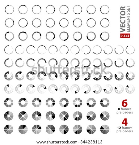 10 White Grey Loading Icons Animation Stock Vector (Royalty Free ...