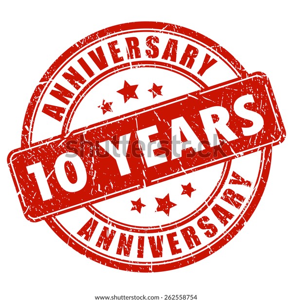 10 Years Anniversary Stamp Stock Vector (Royalty Free) 262558754
