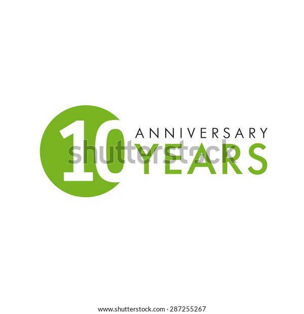 10 Years Old Round Logo Anniversary Stock Vector (Royalty Free) 287255267