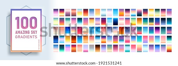 100 Amazing Sky Gradients Background Set Stock Vector (Royalty Free ...