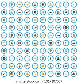 100 Artefact Icons Set Flat Style Stock Vector (Royalty Free ...