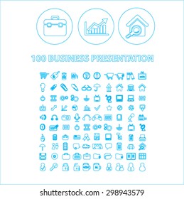 100 Business Presentation Outline Isolated Signs Stock Vector (Royalty ...