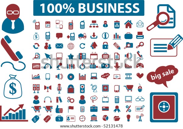 100 Business Signs Vector Stock Vector (Royalty Free) 52131478 ...