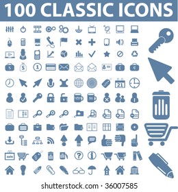 100 Classic Icons Vector: เวกเตอร์สต็อก (ปลอดค่าลิขสิทธิ์) 36007585 ...