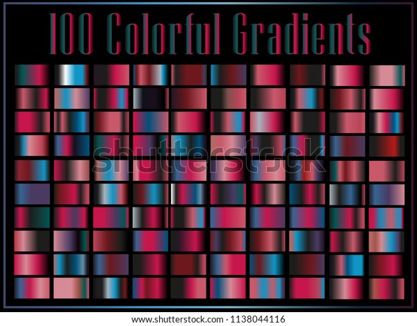 100 Colorful Gradients Big Set Simple Stock Vector (Royalty Free ...