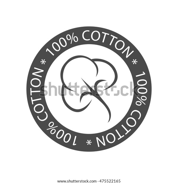 100 Cotton Icon Labels Sticker Vector 스톡 벡터(로열티 프리) 475522165