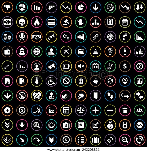 100 Crisis Icons Big Universal Set Stock Vector (Royalty Free ...