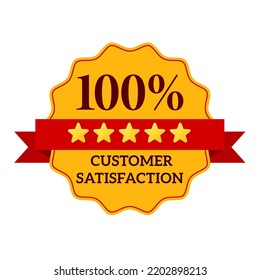 100 Customer Satisfaction Badge Flat Vector Stock Vector (Royalty Free ...