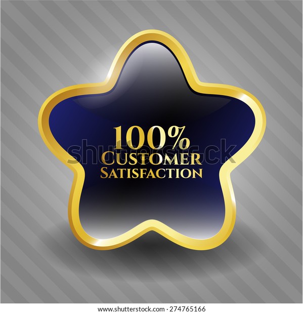 100 Customer Satisfaction Blue Shiny Star Stock Vector (Royalty Free ...