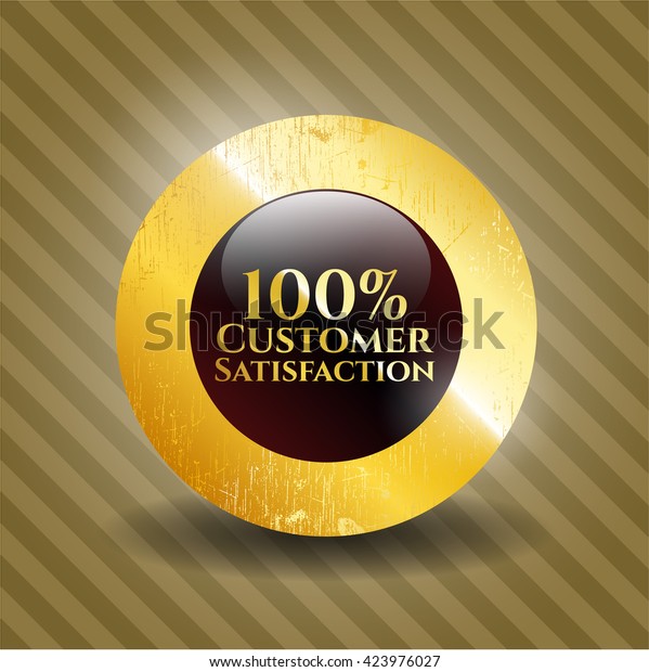 100 Customer Satisfaction Gold Badge: เวกเตอร์สต็อก (ปลอดค่าลิขสิทธิ์ ...